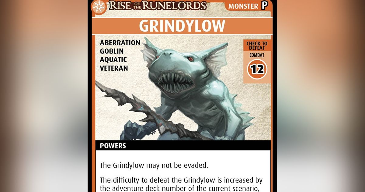 Pathfinder Adventure Card Game: Rise of the Runelords – "Grindylow ...