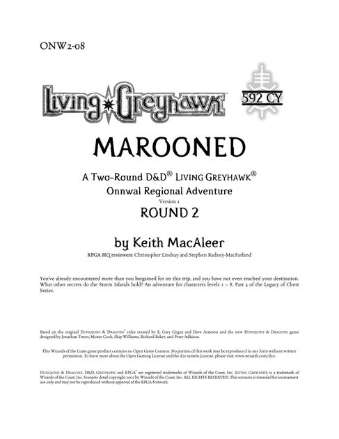 ONW2-08: Marooned (Part 2) | RPG Item | RPGGeek