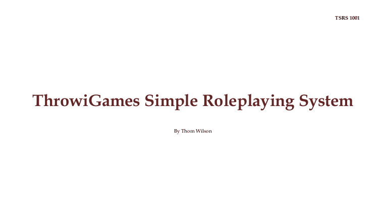 Simple Roleplaying System | RPG Item | RPGGeek