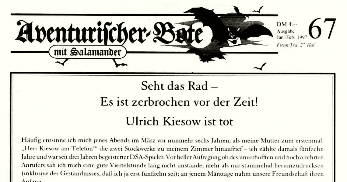 Aventurischer Bote (Issue 67 - Jan/Feb 1997) | Issue | RPGGeek
