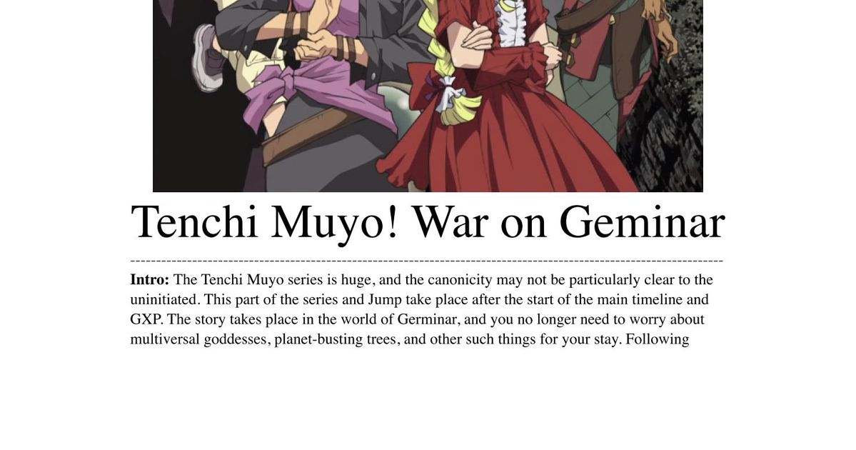 Tenchi Muyo! War on Geminar | RPG Item | RPGGeek