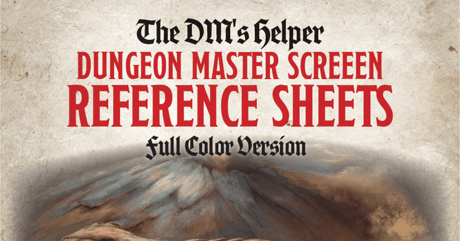 The DM's Helper: Dungeon Master Screen Reference Sheets | RPG Item ...