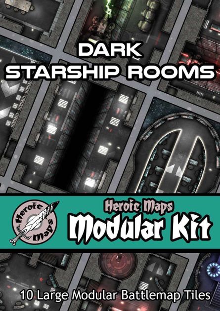Heroic Maps Modular Kit: Dark Starship Rooms | RPG Item | RPGGeek