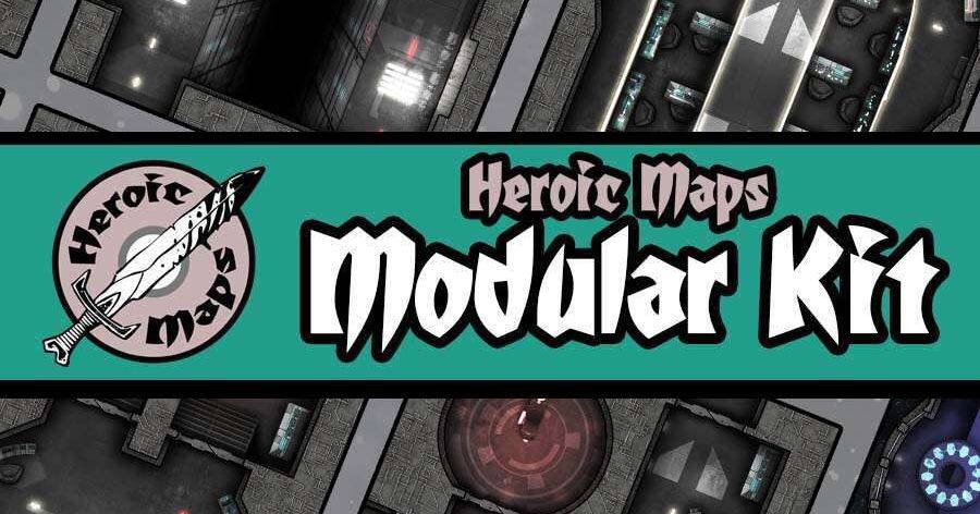 Heroic Maps Modular Kit: Dark Starship Rooms | RPG Item | RPGGeek