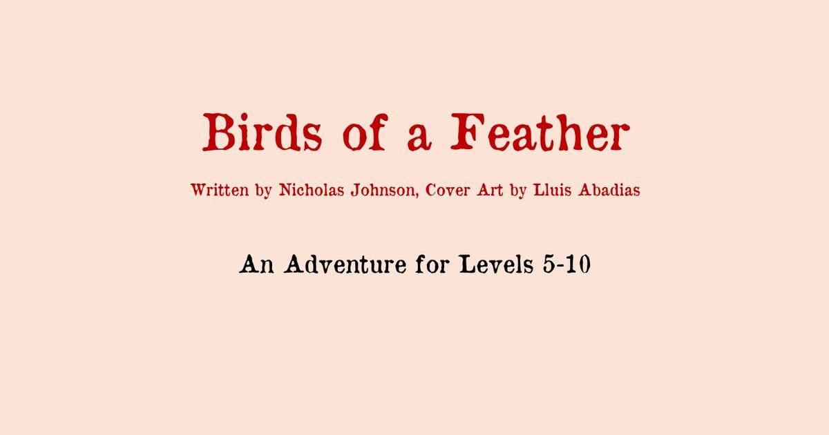 Birds of a Feather | RPG Item | RPGGeek