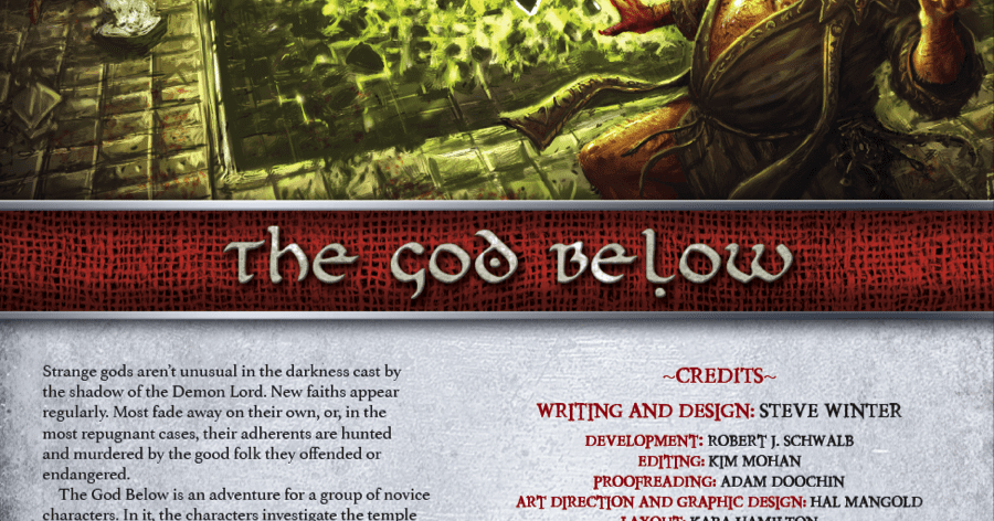 The God Below | RPG Item | BoardGameGeek