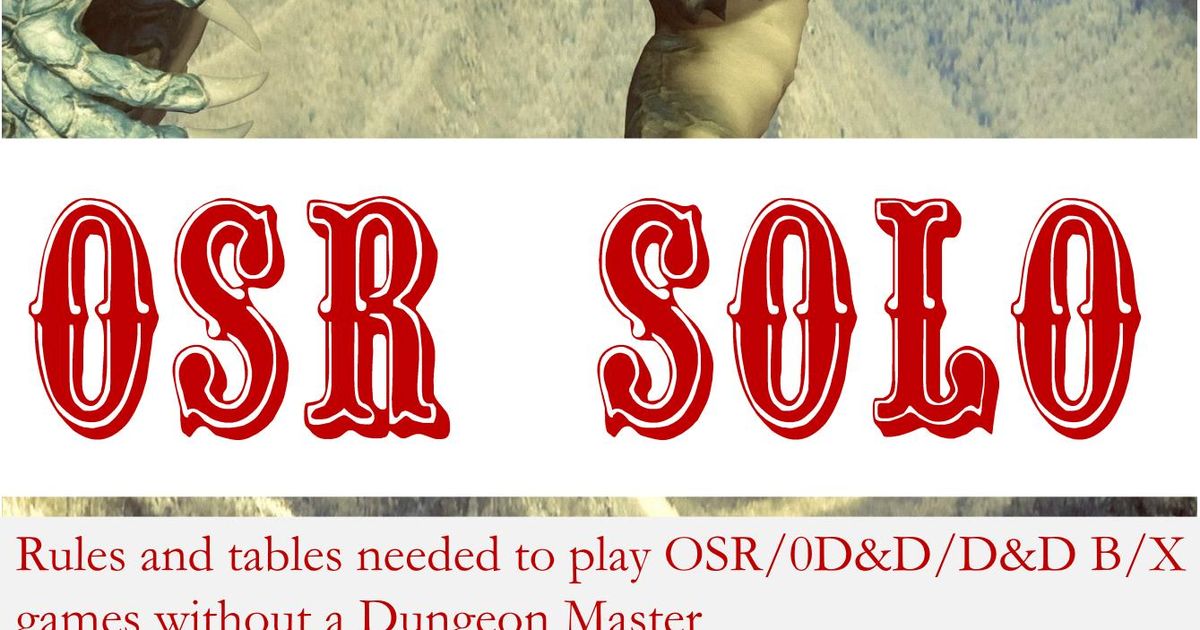 OSR Solo | RPG Item | BoardGameGeek