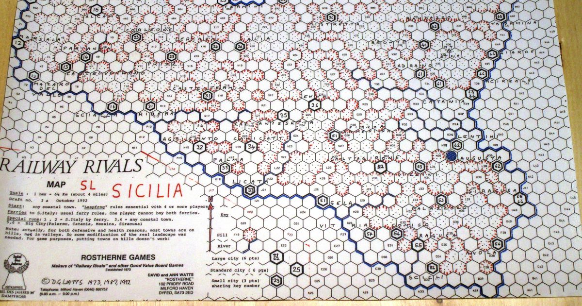 Railway Rivals Map SL: Sicilia | Board Game | BoardGameGeek