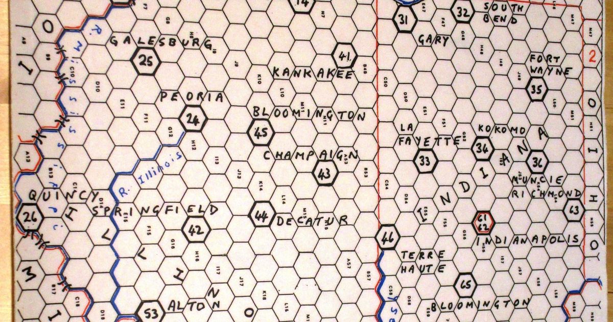 Railway Rivals Map II: Illinois and Indiana | Board Game | BoardGameGeek