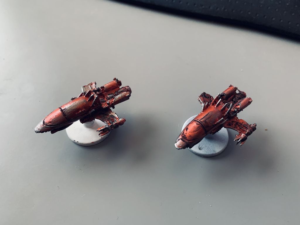 Painted Reaver ships miniatures, first try | Firefly: The Game