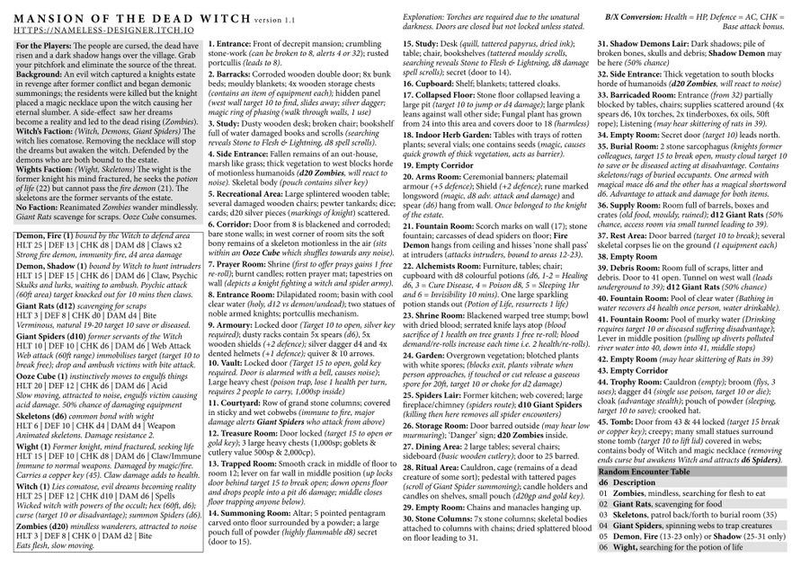 Mansion of the Dead Witch | RPG Item | BoardGameGeek
