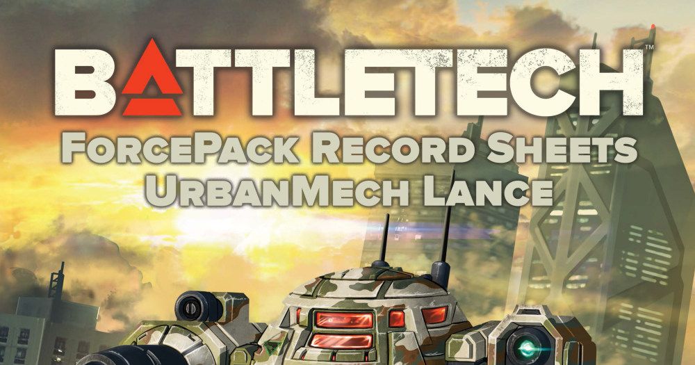 Battletech: Force Packs Record Sheets – Urbanmech Lance | Board Game ...