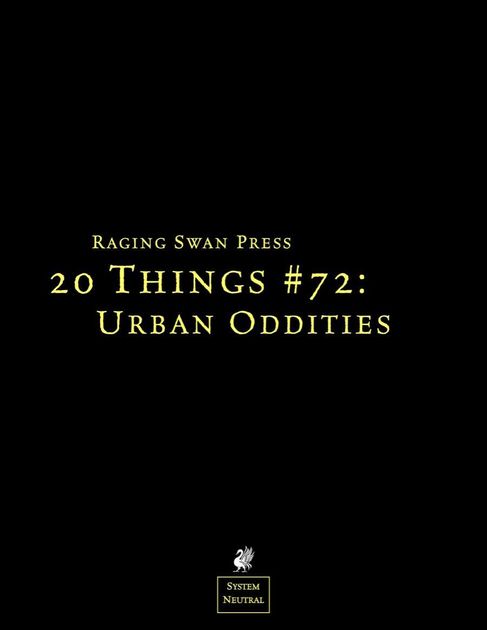 20 Things #72: Urban Oddities | RPG Item | RPGGeek