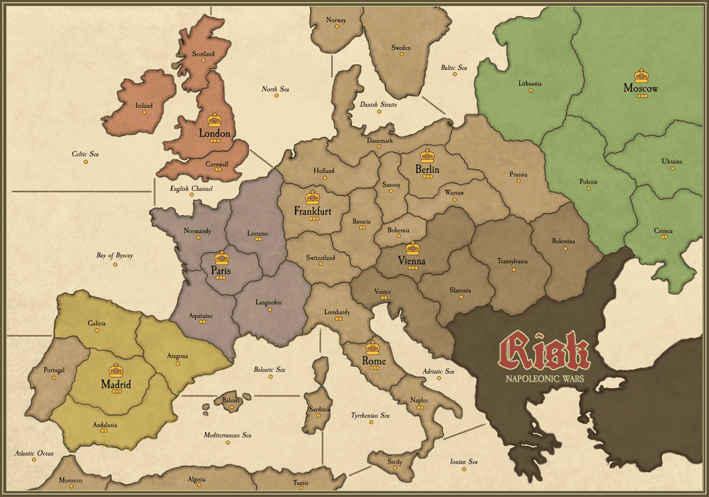 RISK NAPOLEONIC WARS - Another ambitious variant of Risk Europe | Risk ...