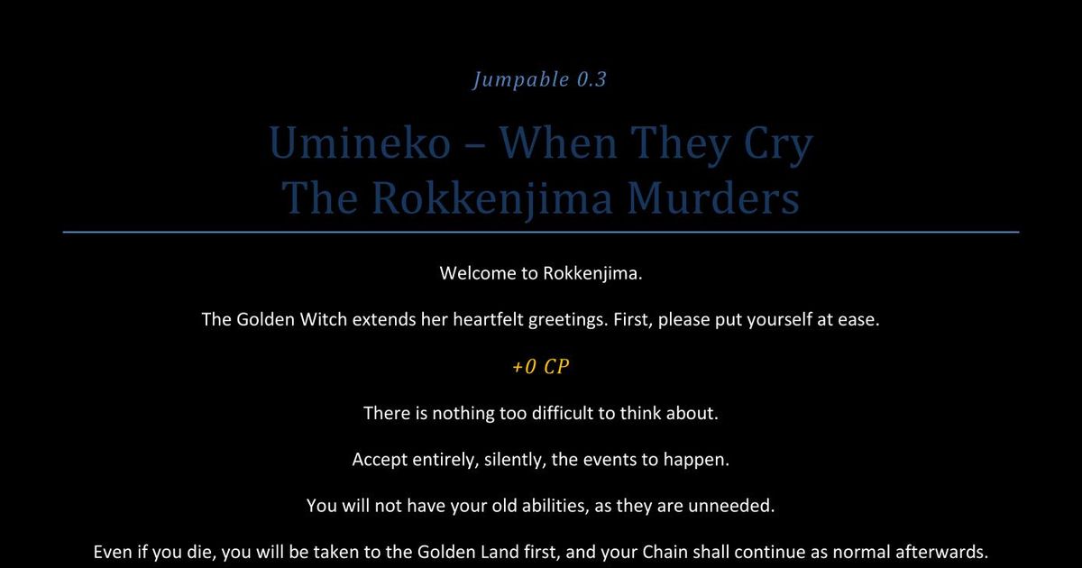 Umineko - When They Cry: The Rokkenjima Murders | RPG Item | RPGGeek