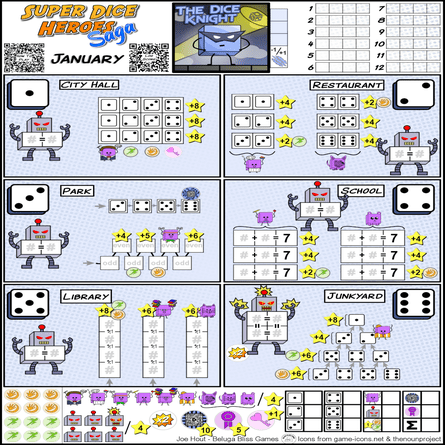 Print and Play: Super Dice Heroes Saga | Juegos Roll & Write ...