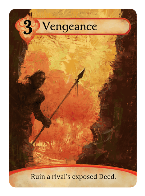 Vengeance – red, 3 points – "Ruin a rival's exposed Deed." | Karmaka ...