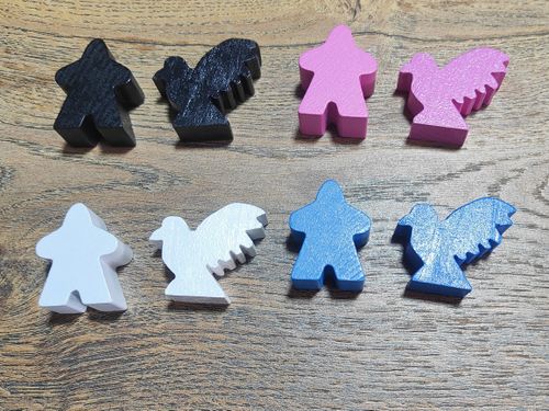 Custom wooden Bird Meeples | Paupers' Ladder