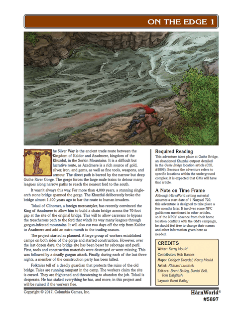 On the Edge | RPG Item | RPGGeek