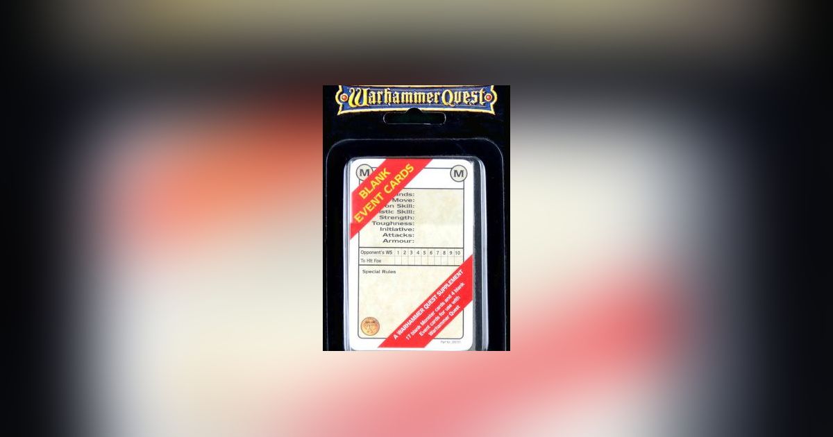 Warhammer Quest: Blank Event Cards | Board Game Accessory | BoardGameGeek
