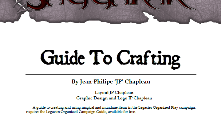 Guide To Crafting | RPG Item | RPGGeek