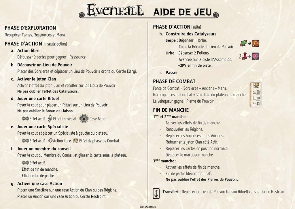 EVENFALL_AIDE DE JEU | Evenfall