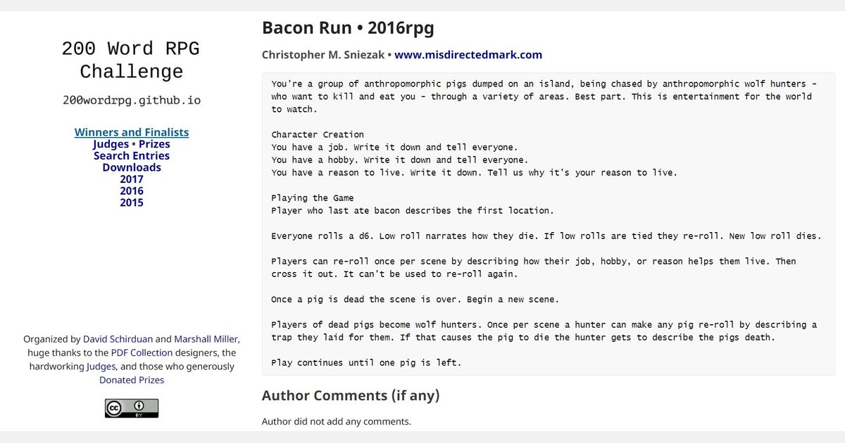Bacon Run | RPG Item | RPGGeek