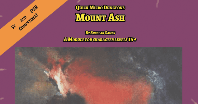Quick Micro Dungeons: Mount Ash | RPG Item | RPGGeek