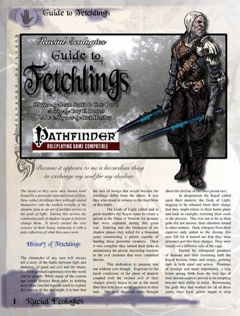 Racial Ecologies: Guide to Fetchlings | RPG Item | RPGGeek