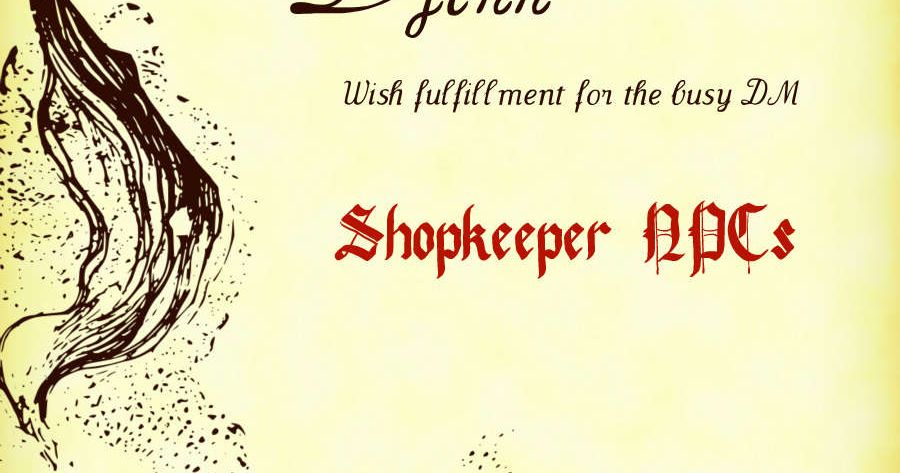 Shopkeeper NPCs | RPG Item | RPGGeek