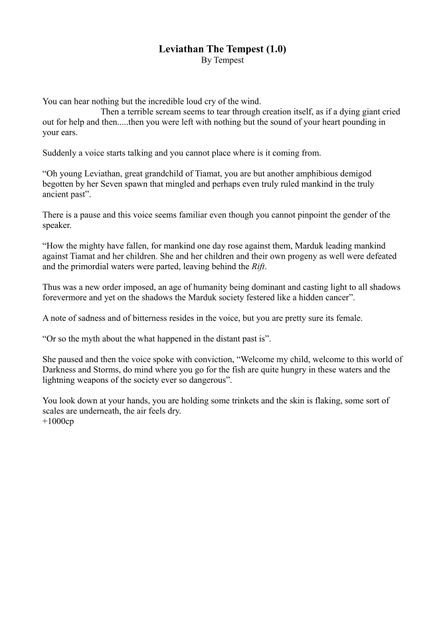 Leviathan the Tempest | RPG Item | RPGGeek