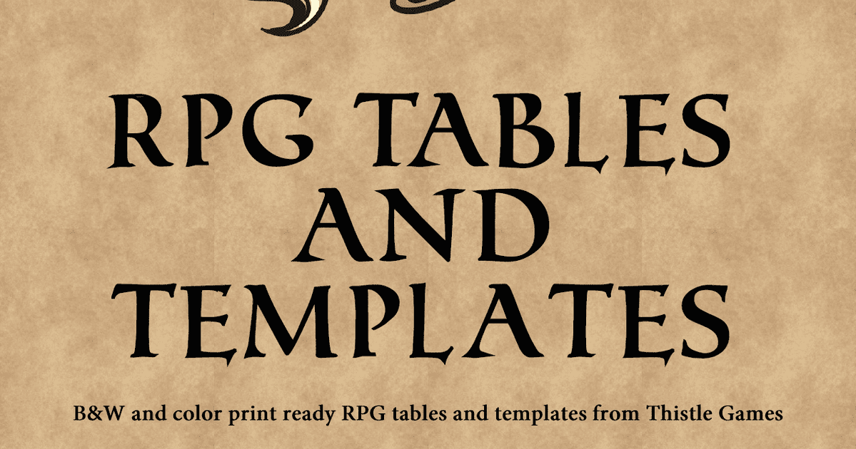 Free RPG Tables and Templates | RPG Item | RPGGeek