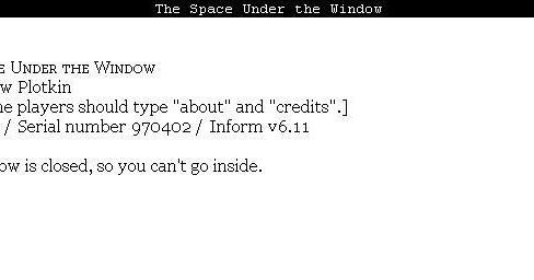 The Space Under the Window | Video Game | VideoGameGeek