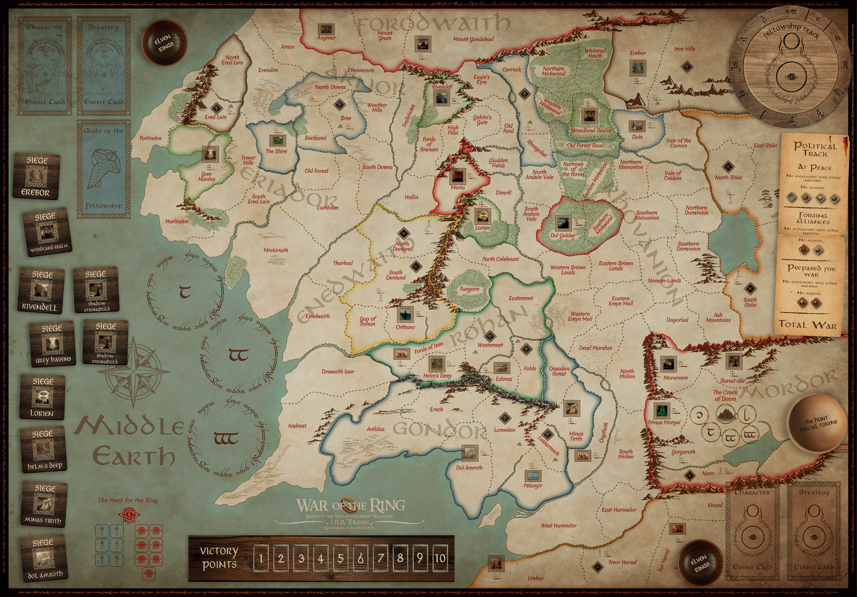 Tolkien Style Map | War of the Ring: Second Edition