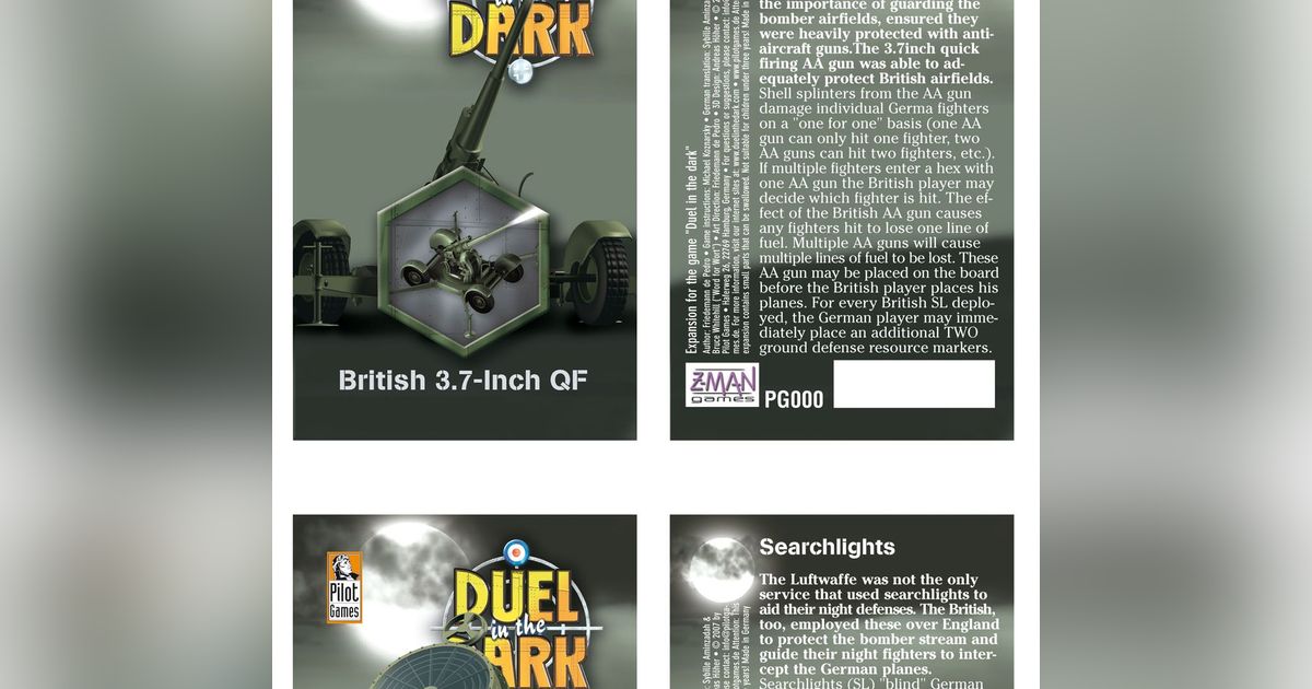Duel in the Dark: British 3.7in QF Anti-Aircraft Gun | Board Game ...