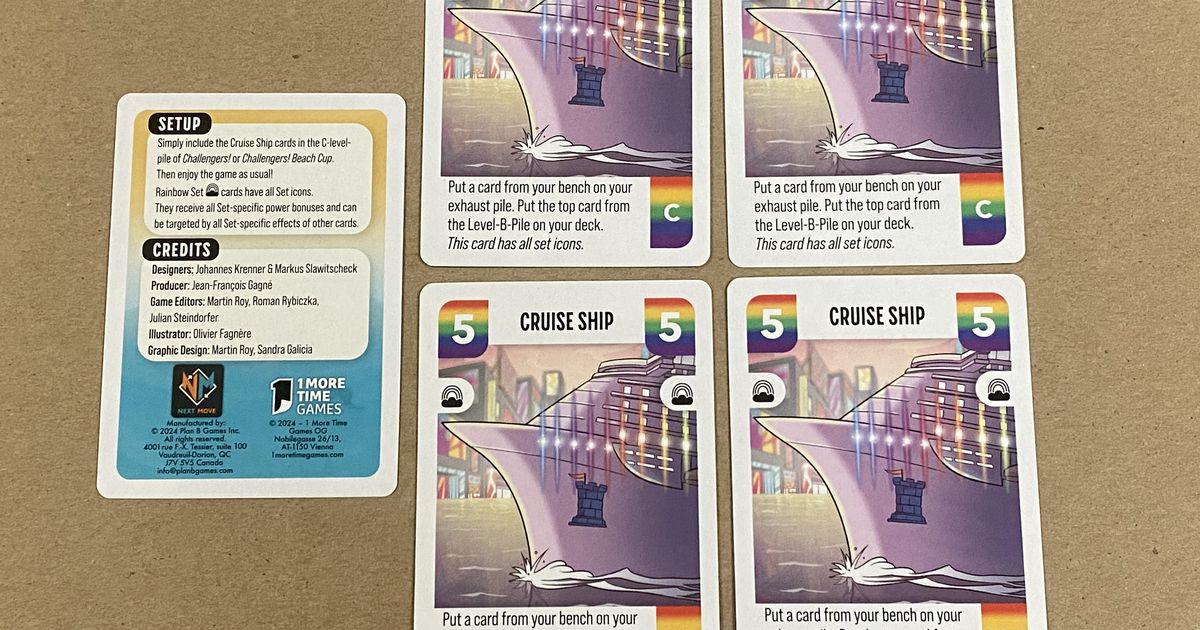 Challengers!: Cruise Ship Promo Cards | Board Game | BoardGameGeek