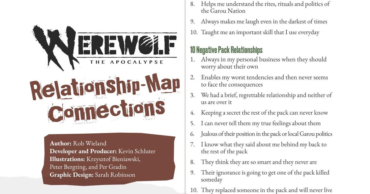 Relationship-map Connections | RPG Item | RPGGeek