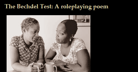 The Bechdel Test | RPG Item | RPGGeek
