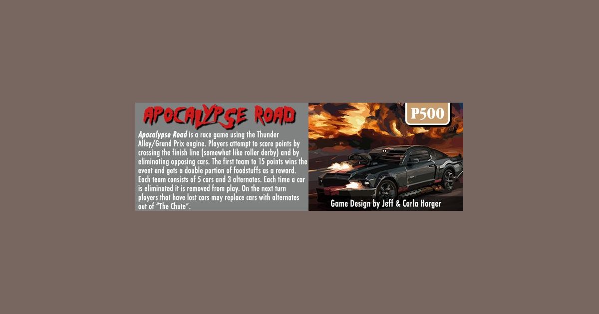 Team Deal for Apocalypse Road | Nothing Now Games | BoardGameGeek