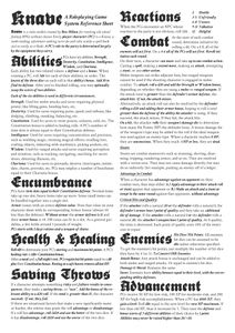 Knave - A Roleplaying Game System Reference Sheet | RPG Item | RPGGeek