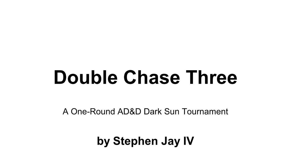 Double Chase Three | RPG Item | RPGGeek
