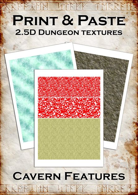 Print & Paste 2.5D Dungeon Textures: Cavern Features | RPG Item | RPGGeek