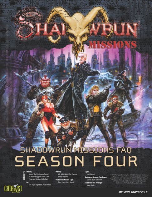 Shadowrun Missions FAQ Season Four | RPG Item | RPGGeek