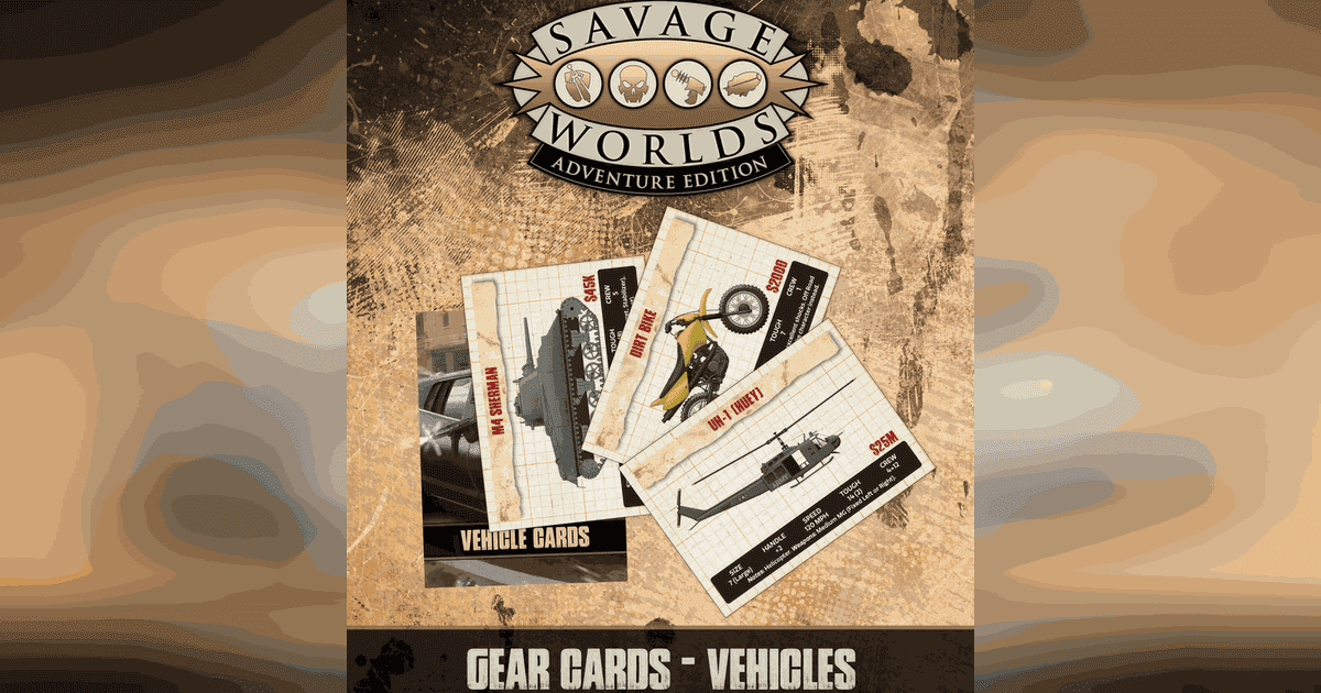 Savage Worlds Adventure Edition Gear Cards – Vehicles | RPG Item | RPGGeek