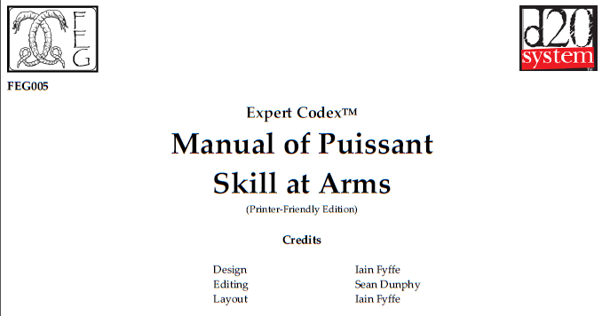 Expert Codex: Manual of Puissant Skill at Arms | RPG Item | RPGGeek