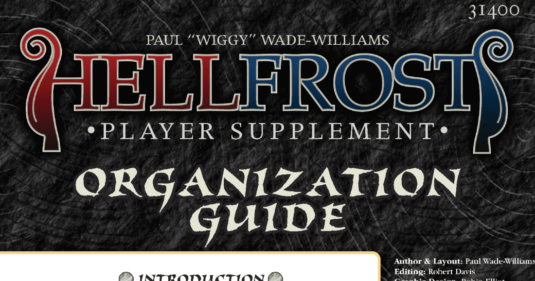 Hellfrost Organization Guide | RPG Item | RPGGeek