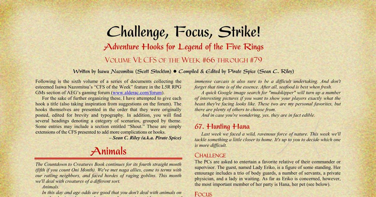 Challenge, Focus, Strike! Volume 6 | RPG Item | RPGGeek