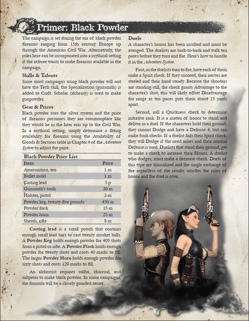 Adventure System Primer: Black Powder | RPG Item | RPGGeek