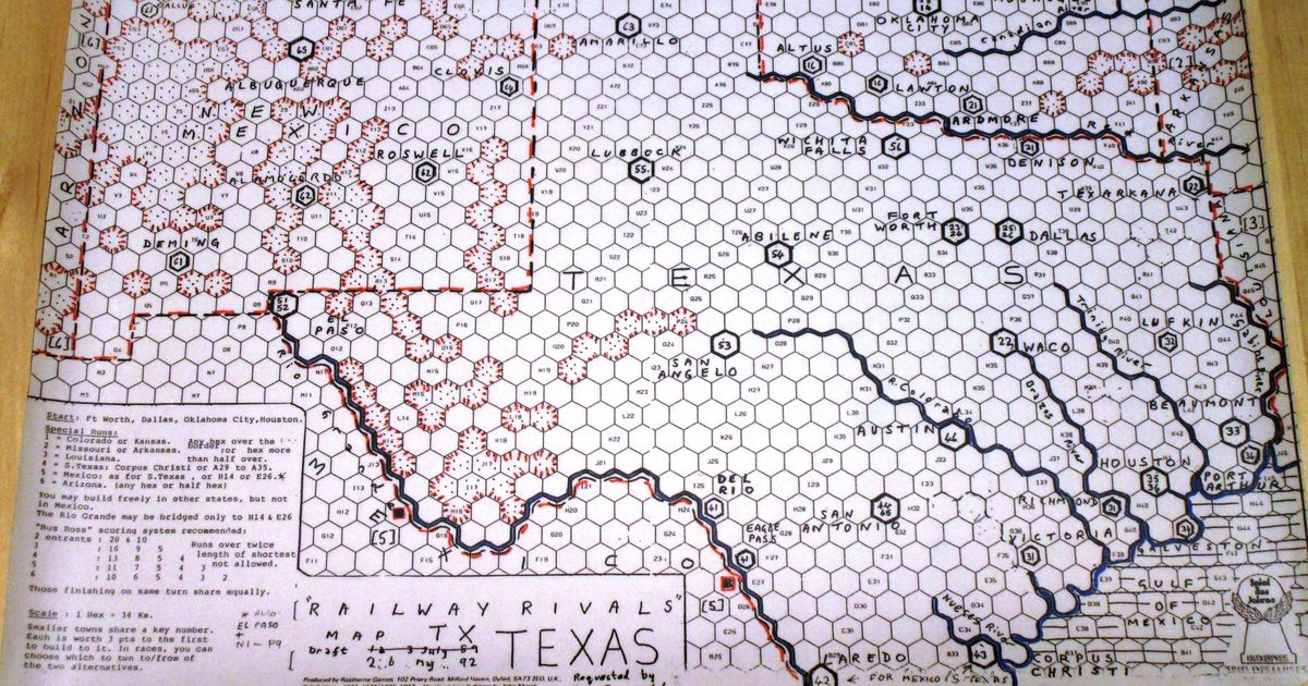 Railway Rivals Map TX: Texas | Board Game | BoardGameGeek