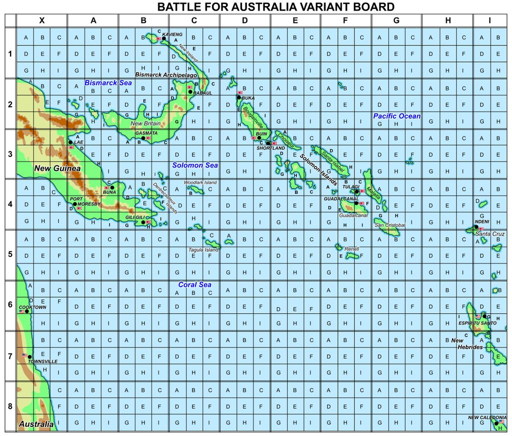 Battle For Australia map and Hit record sheets | Midway